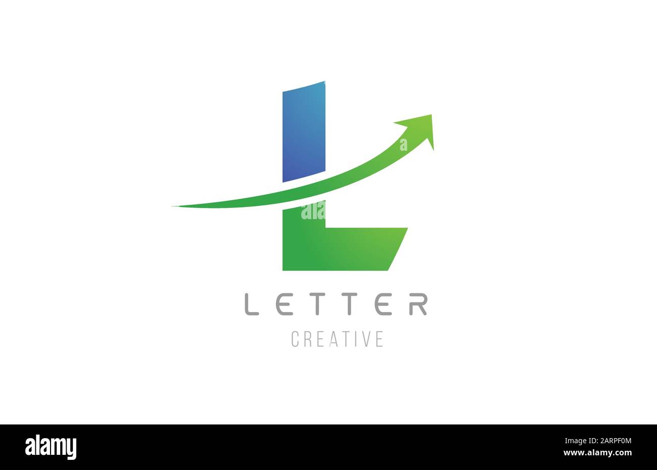 green blue swoosh arrow letter alphabet L for company logo icon design ...