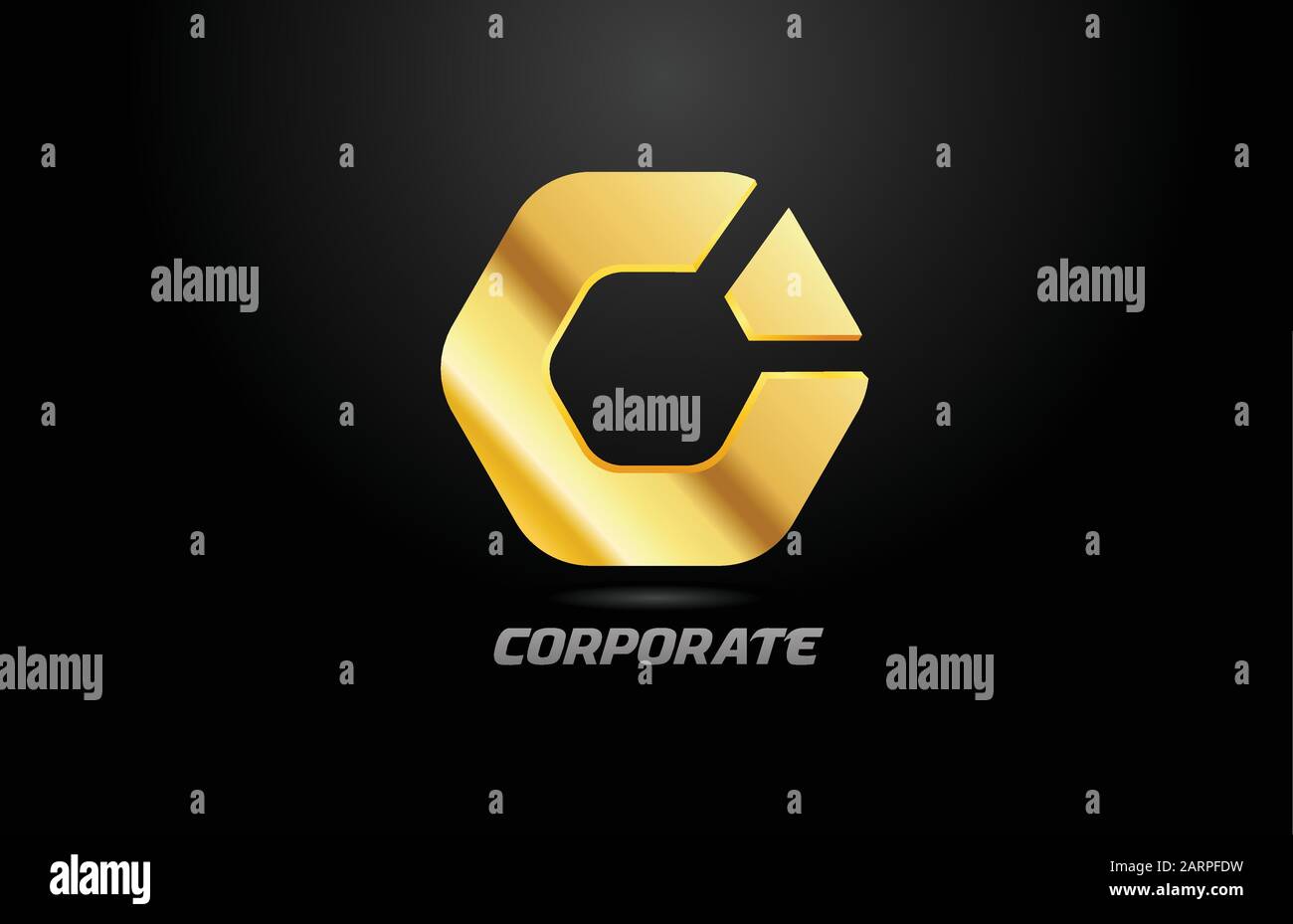 gold golden metal corporate polygon business logo icon design for ...