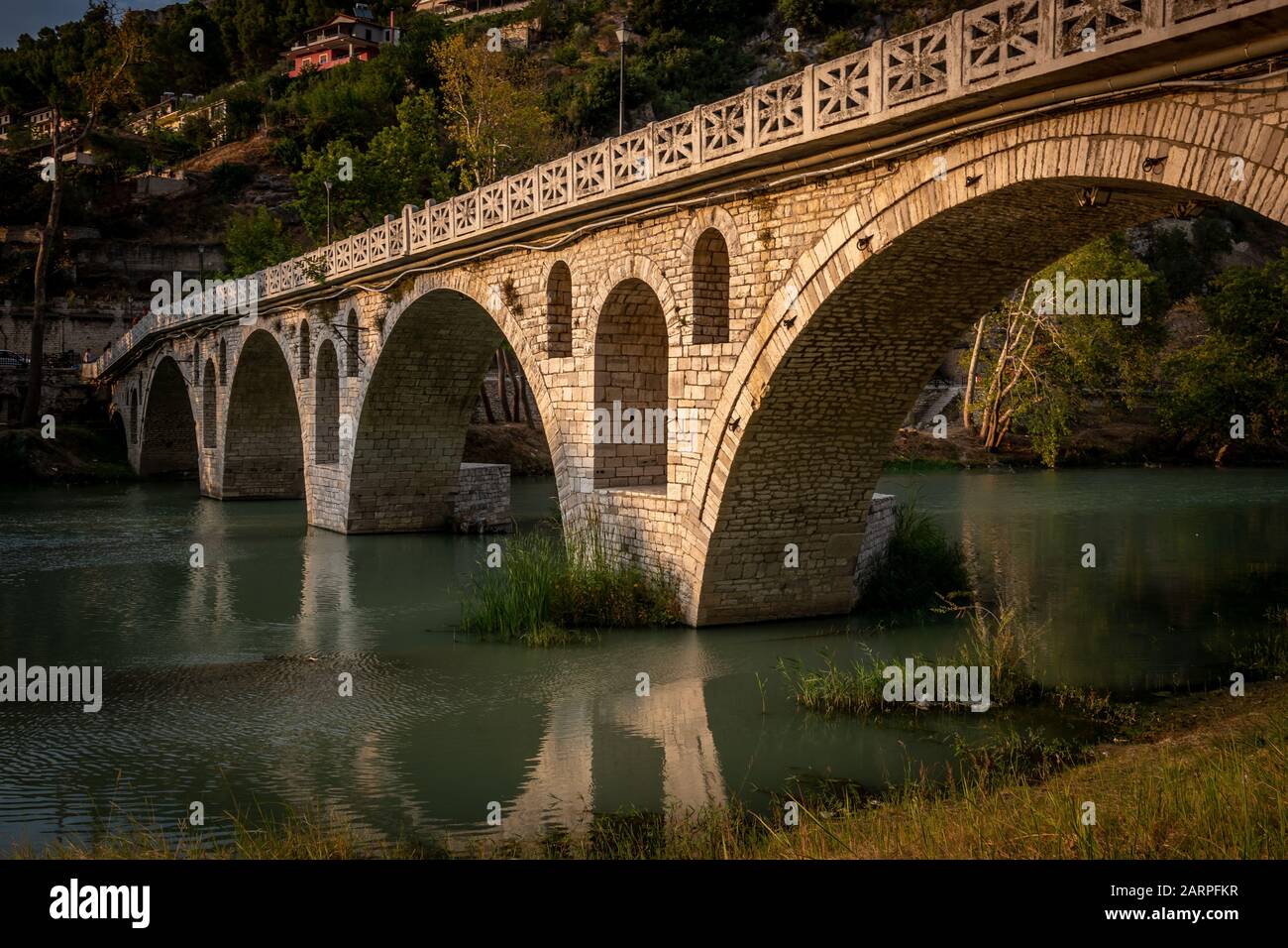 Gorica bridge over Osum river, Berat, Albania Stock Photo - Alamy