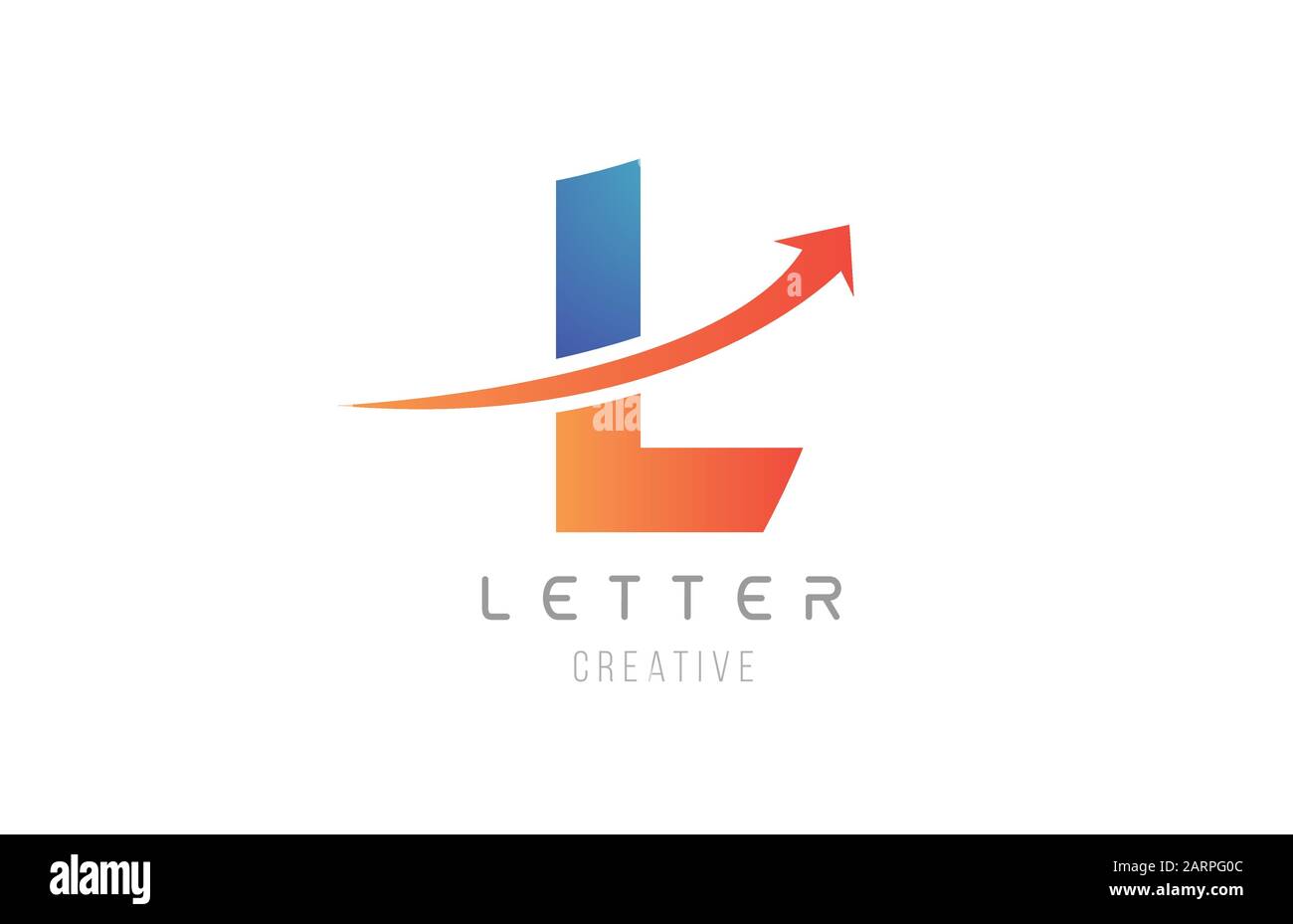 blue orange L letter alphabet icon design for company template ...
