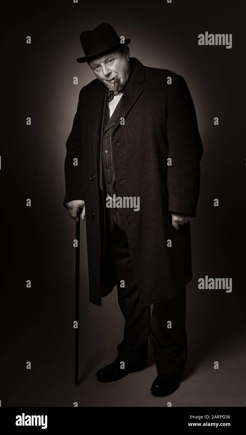 Studio portrait of a Winston Churchill re-enactment actor Stock Photo ...