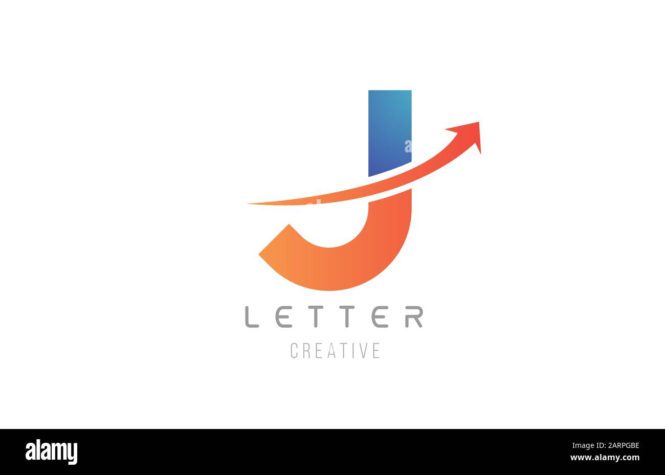 blue orange J letter alphabet icon design for company template ...