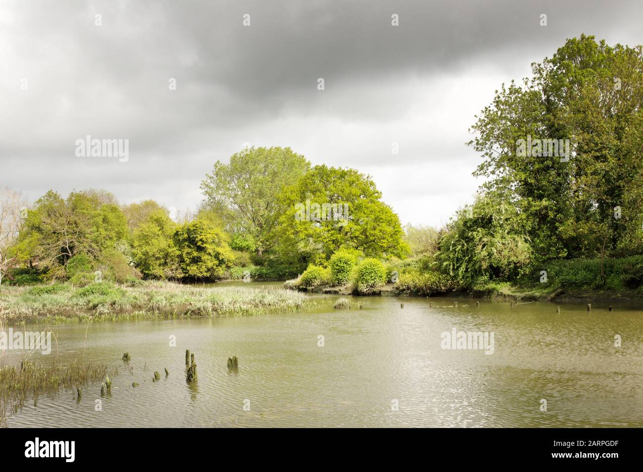 landscape image in essex england of a river Stock Photo - Alamy