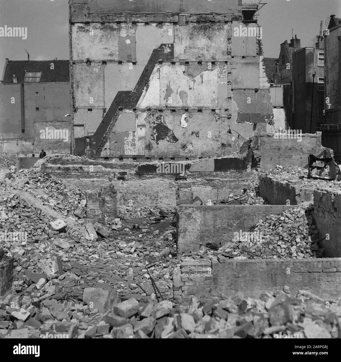 Devastation: Amsterdam Demolished houses in Amsterdam Date: 1945 ...