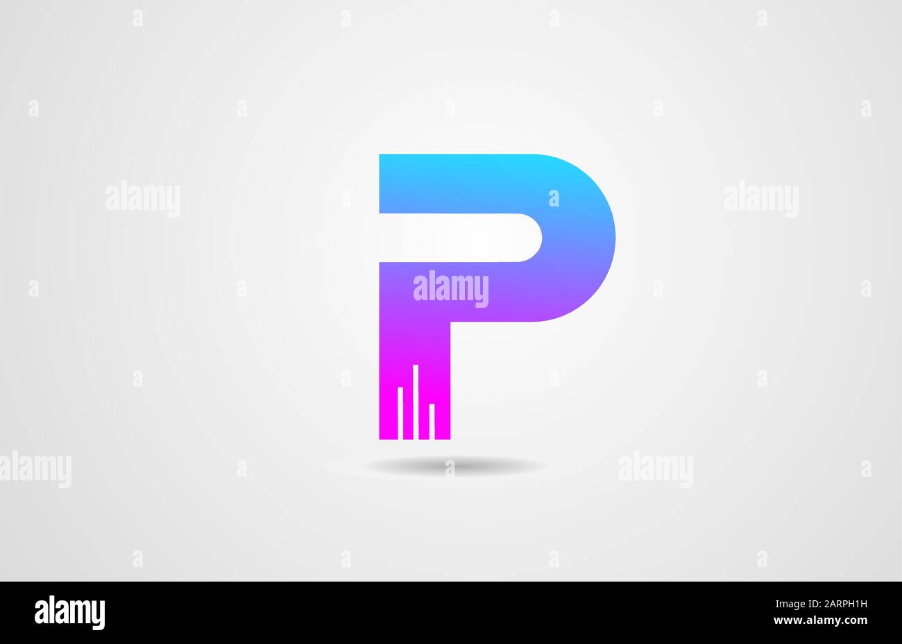 pink blue alphabet letter P logo icon design template for corporate ...