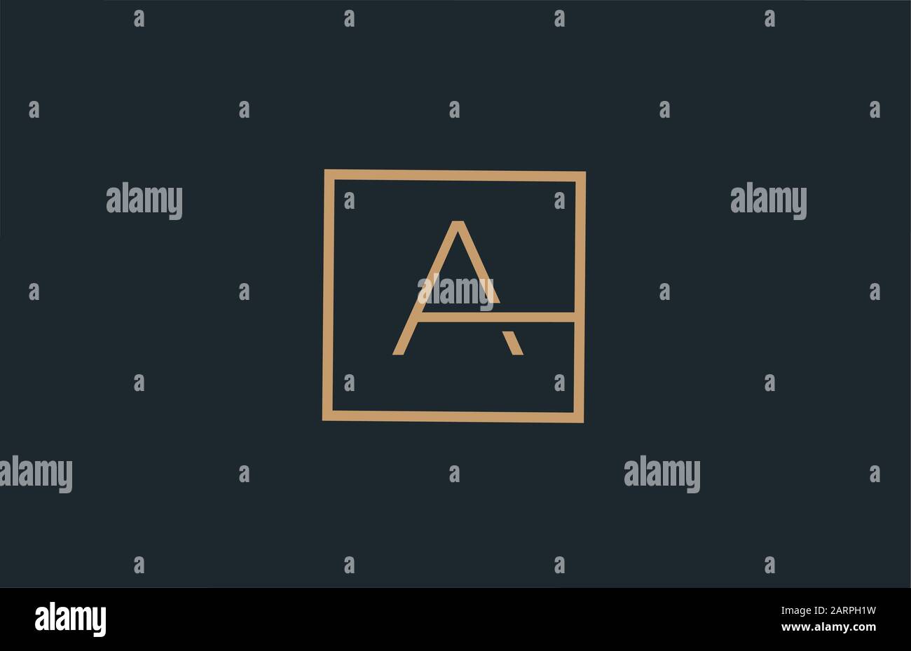 Design of letter A in brown square icon in for company logo design ...