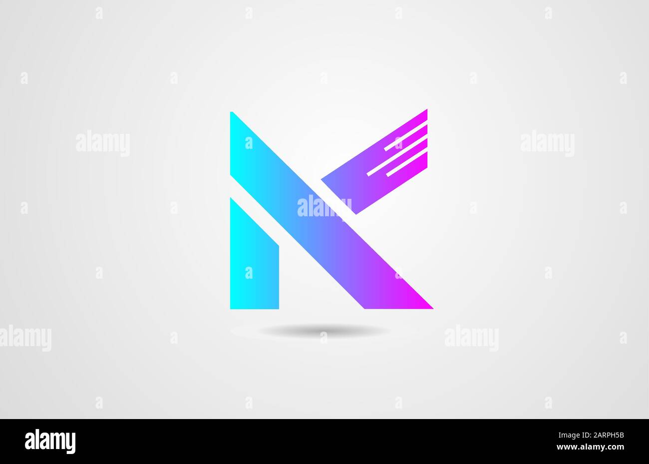 pink blue alphabet letter K logo icon design template for corporate ...