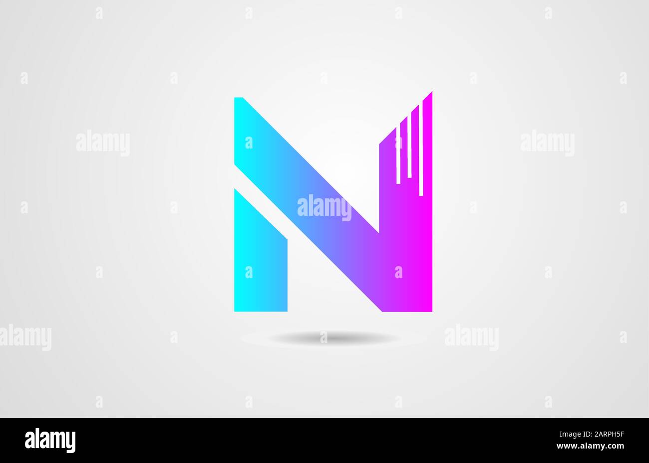 pink blue alphabet letter N logo icon design template for corporate ...