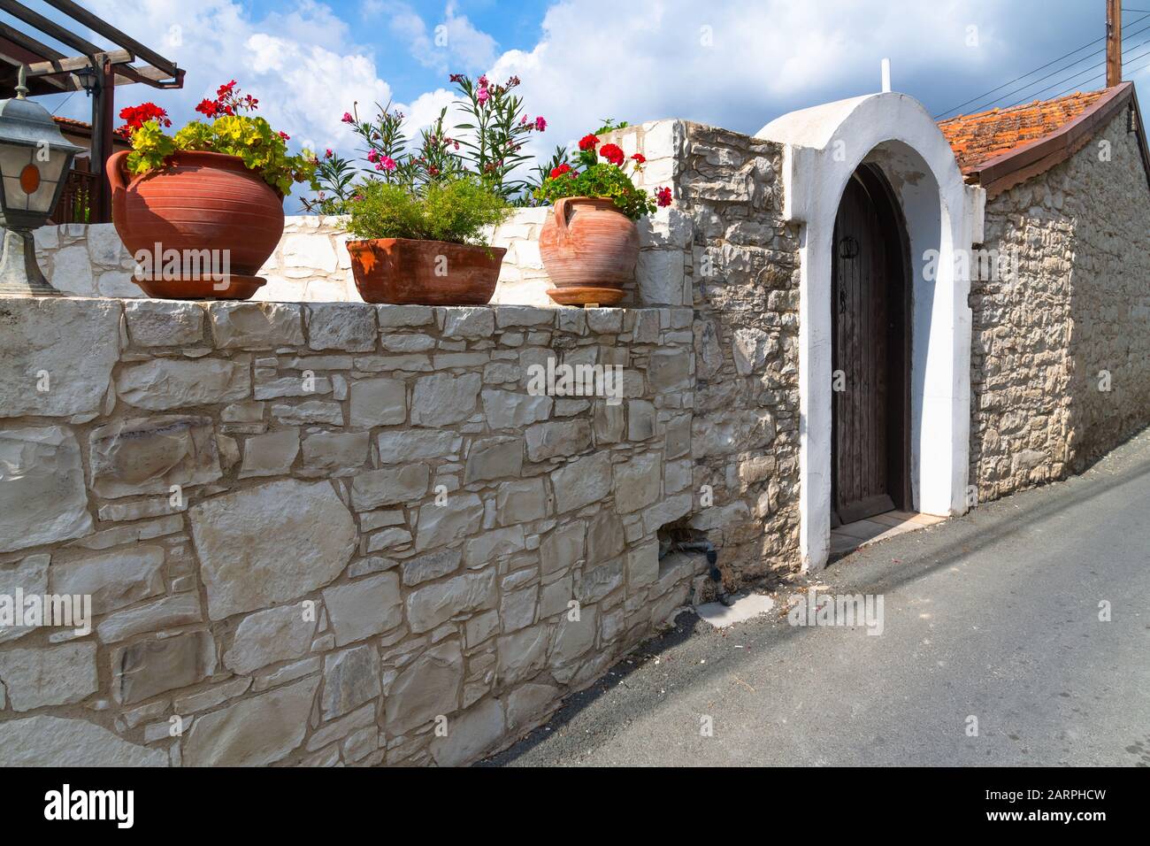 Beautiful narrow streets in the Lania village , Cyprus Stock Photo - Alamy