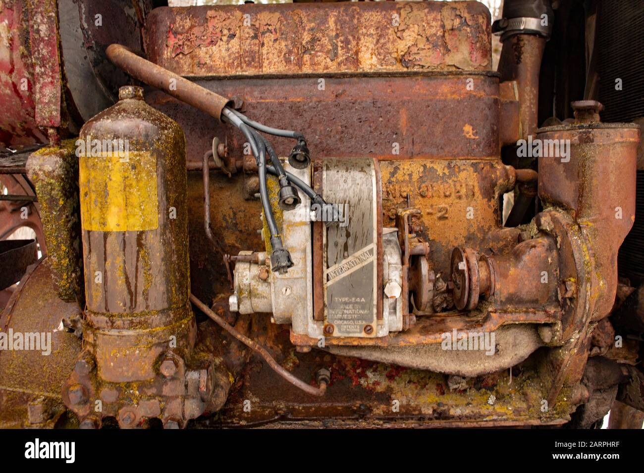 Detail of the engine of a 1938 or 1939 International Farmalll Model F ...