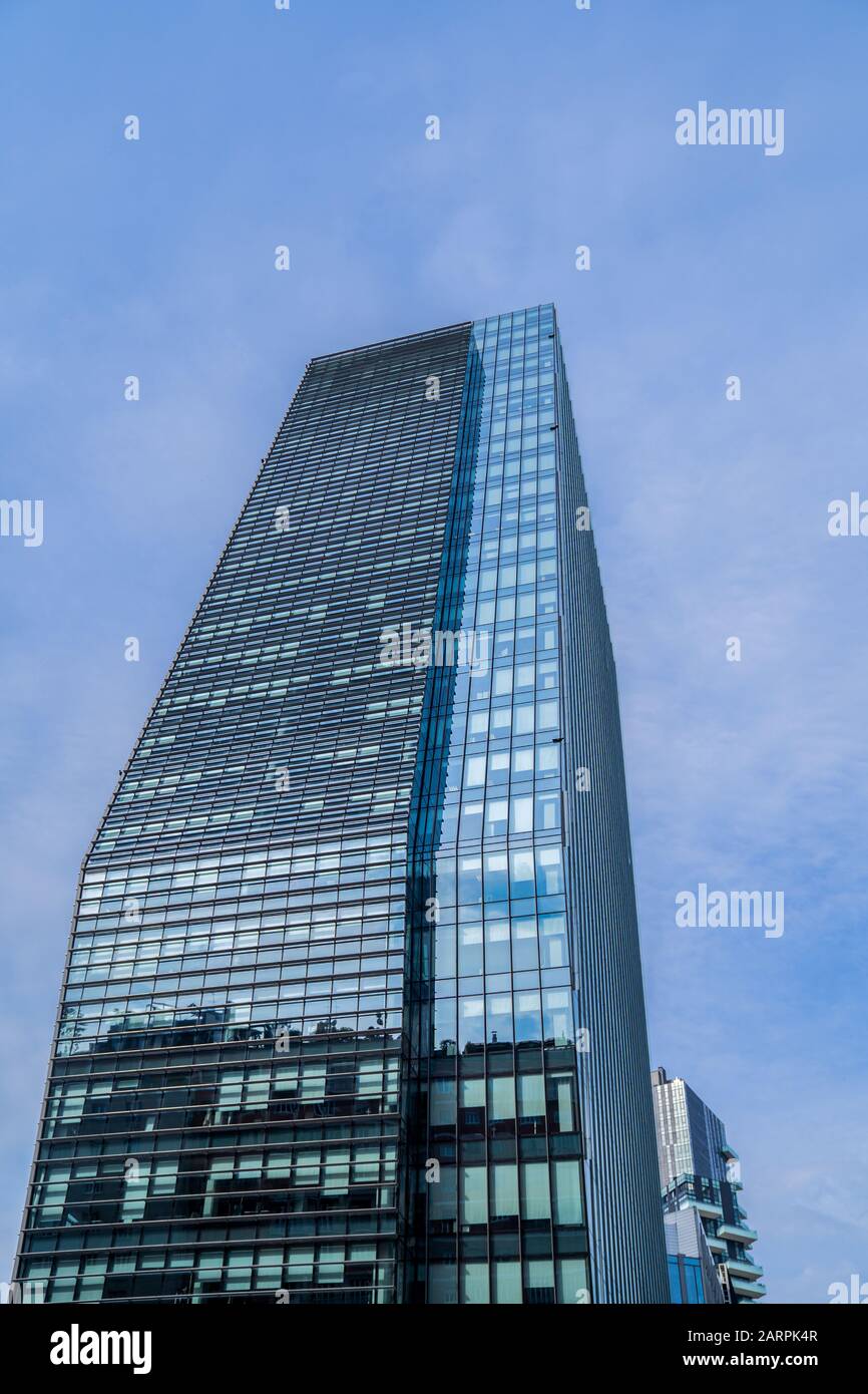 Modern glass building at sunset Stock Photo - Alamy