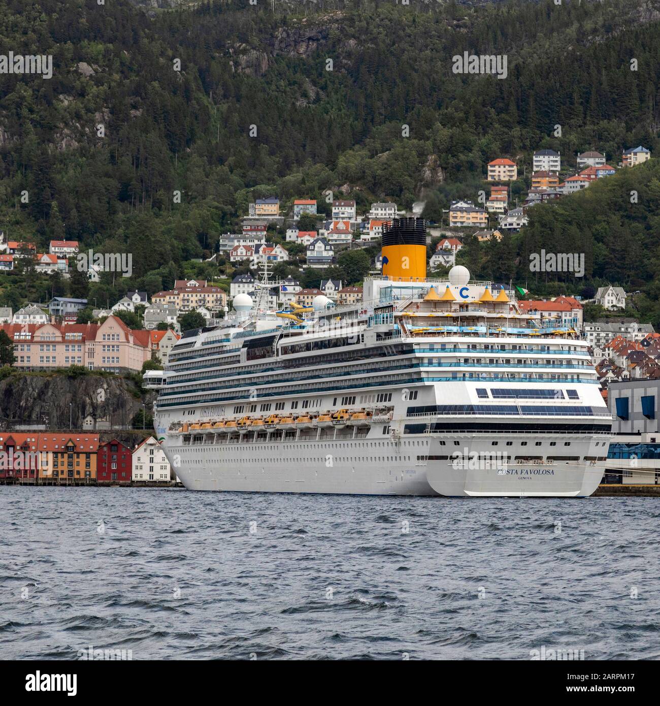 Italian cruise ship Costa Favolosa ready to depart from the port of ...
