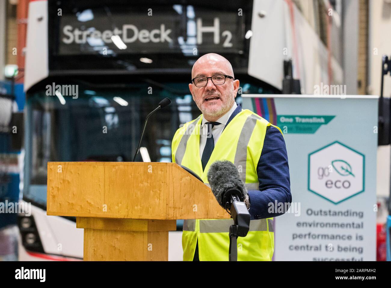 Energia Group Chief Executive Ian Thom speaking as Translink unveils ...