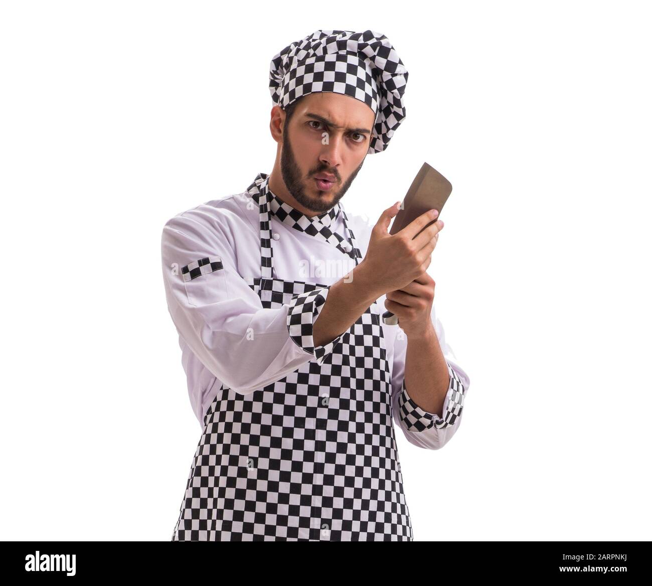 The male cook isolated on the white background Stock Photo - Alamy