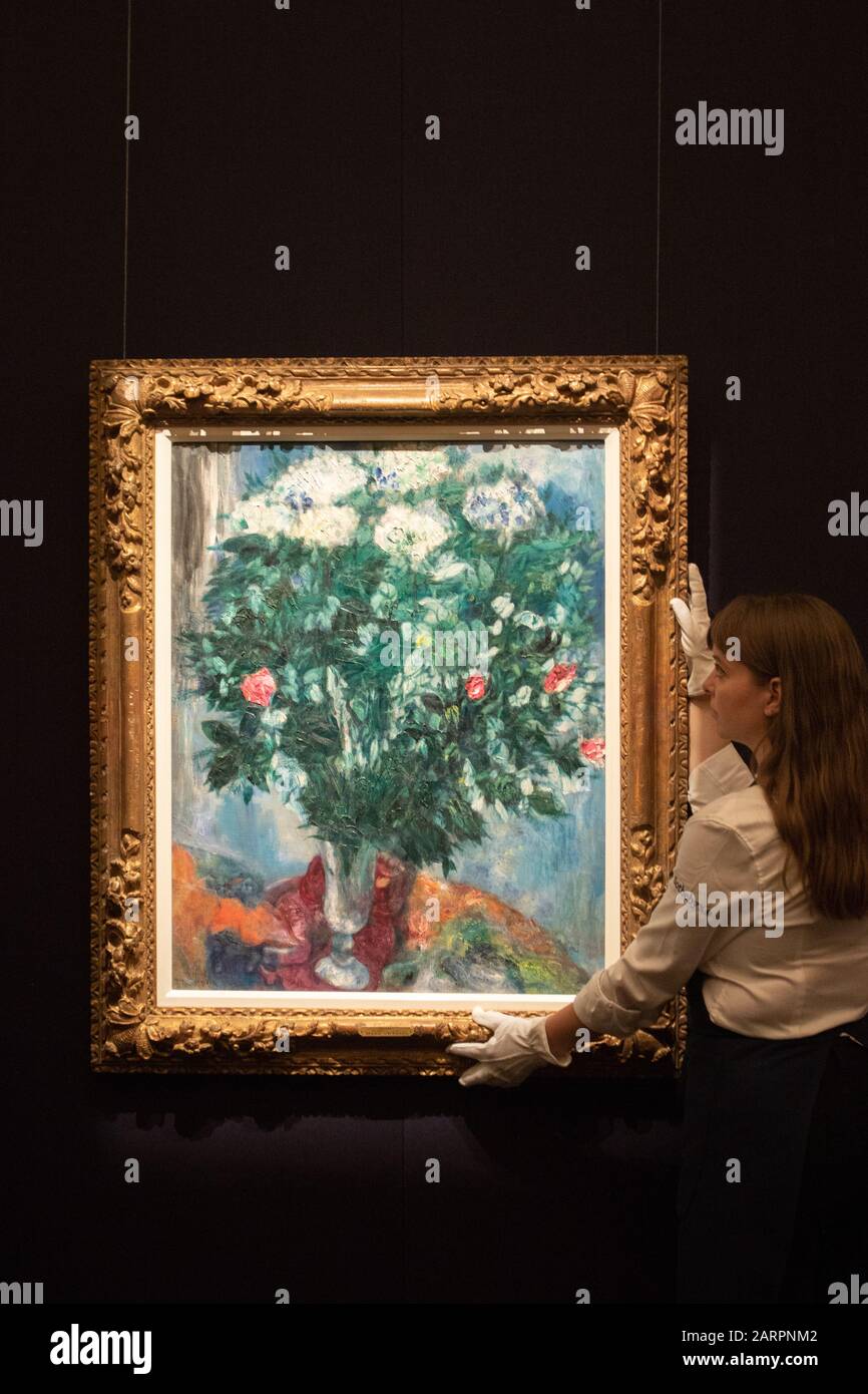 Sotheby's-London UK. 29 January 2020. Marc Chagall, Fleurs, estimate £ ...
