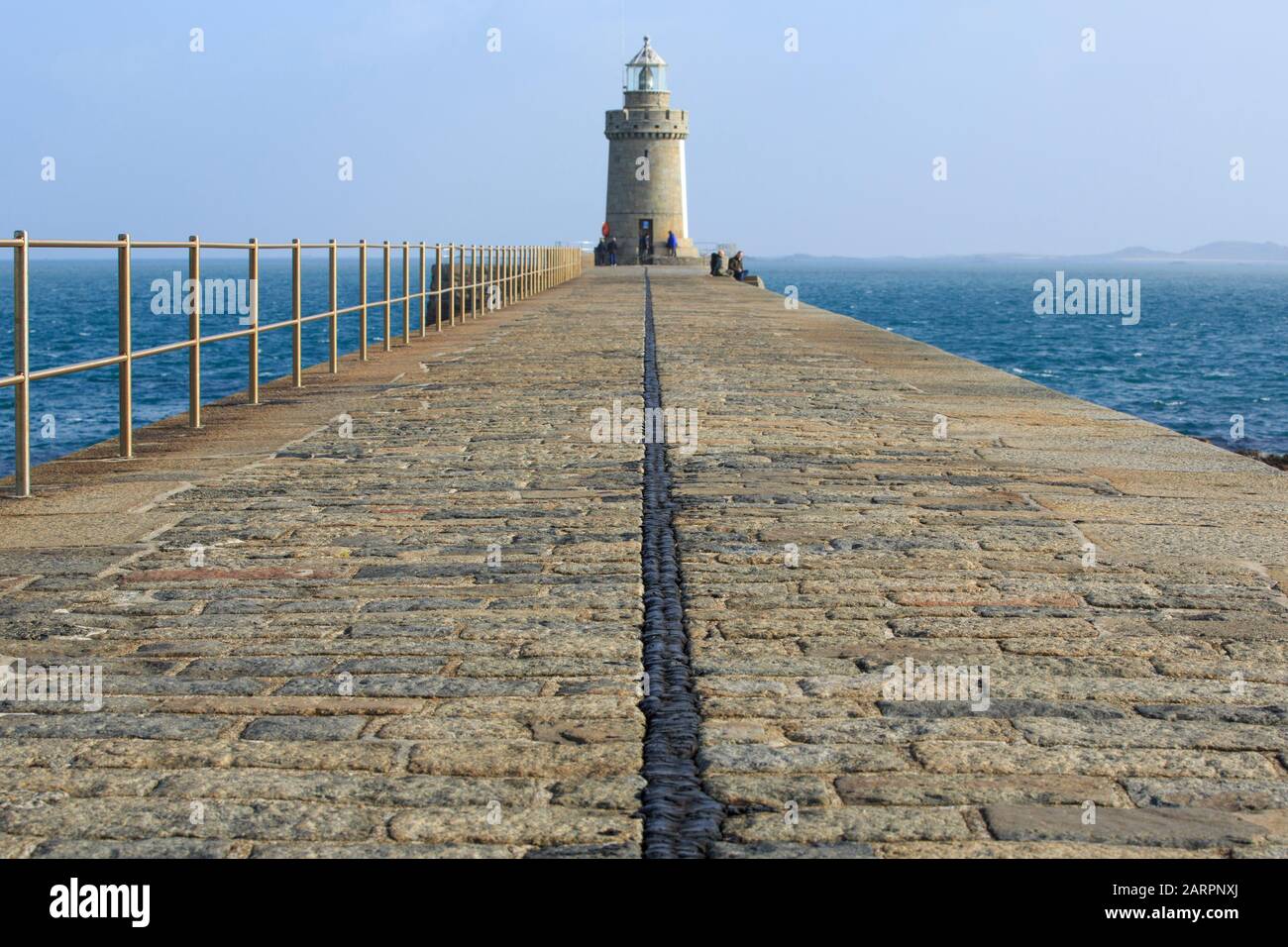 St Peter Port, Guernsey, Castle Breakwater lighthouse Stock Photo - Alamy