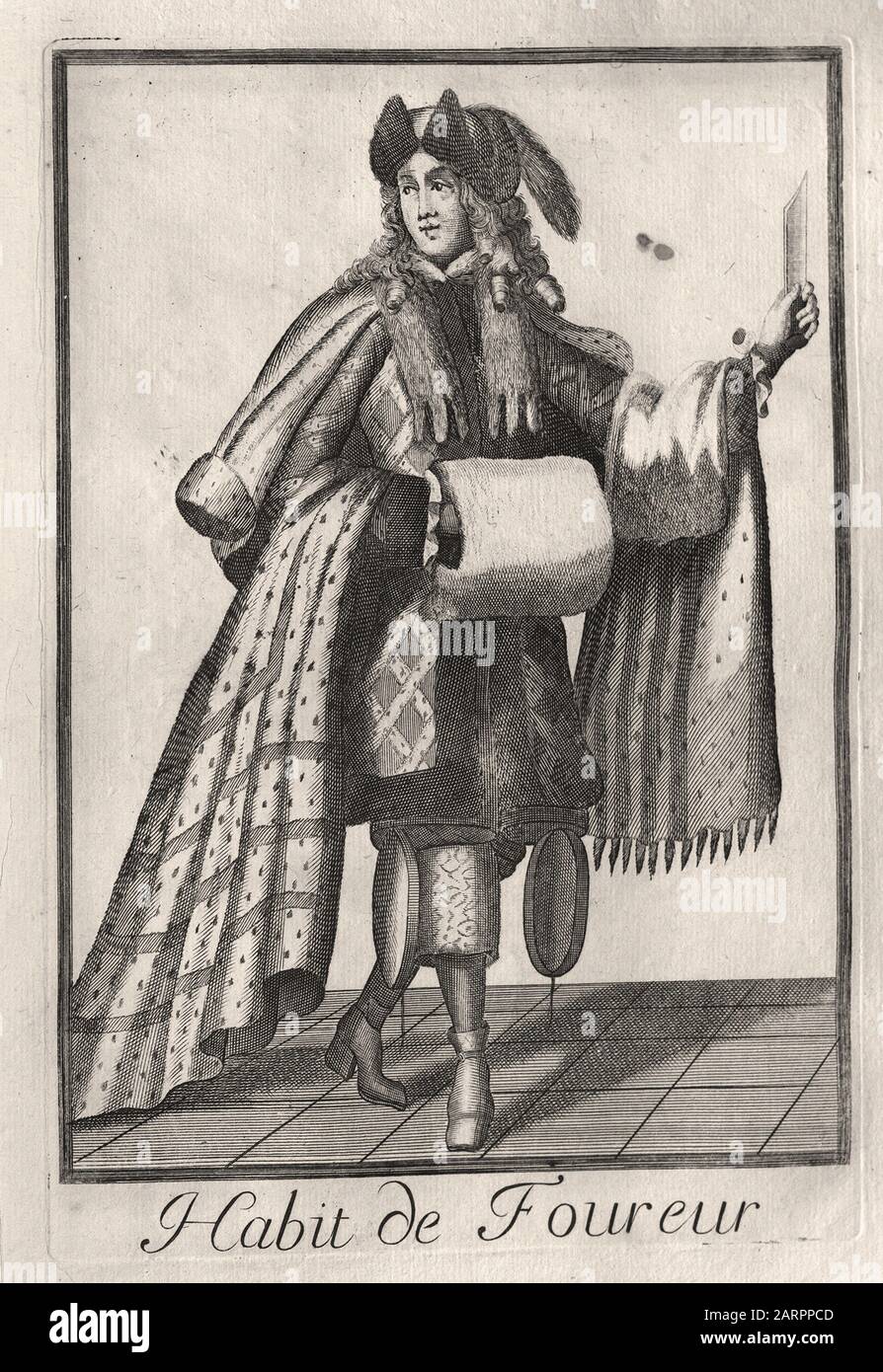 Dress of the Furrier - French engraving late 17th century Stock Photo ...