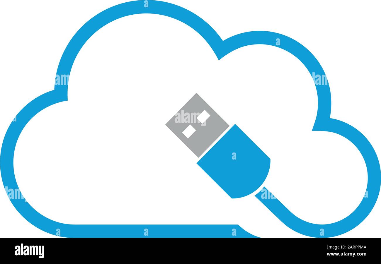 Cloud, USB plug, connection, internet, logo Stock Vector Image & Art ...