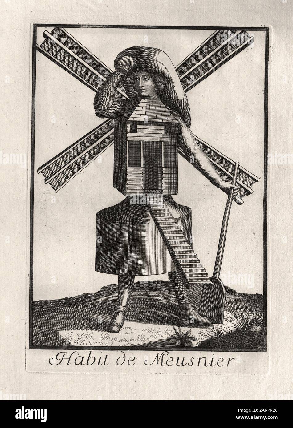 Dress of the Miller - French engraving late 17th century Stock Photo ...