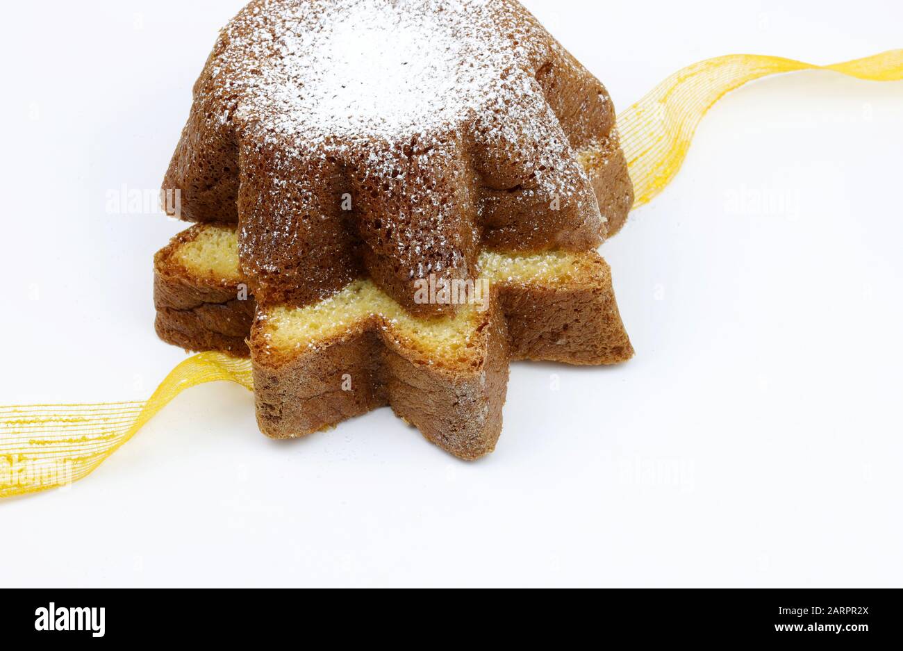 Concept of italian food.Traditional Italian Christmas Pandoro cake ...