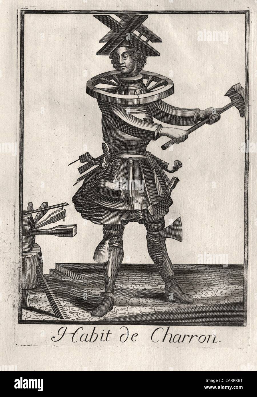 Dress of the Wheelwright - French engraving late 17th century Stock ...