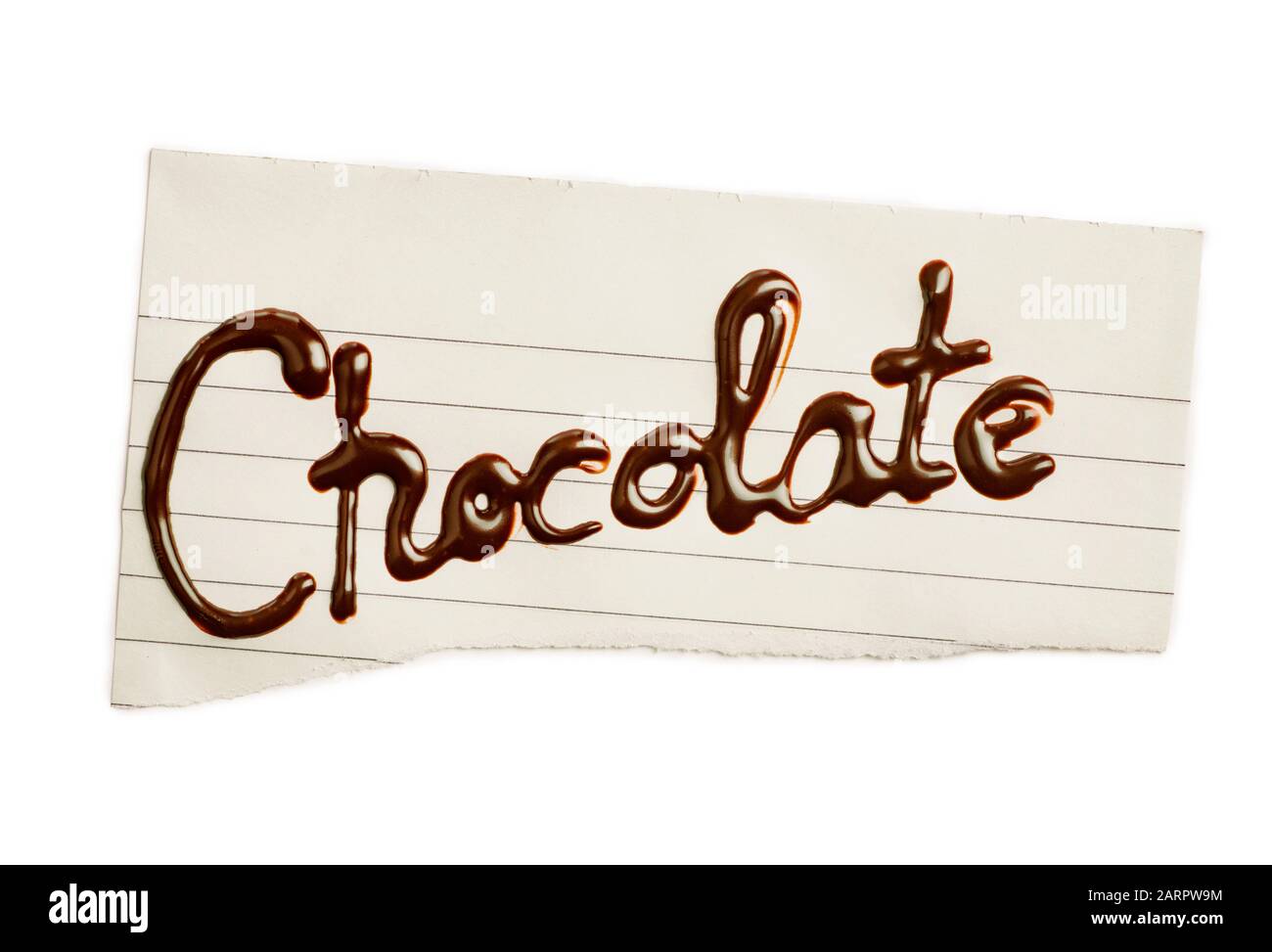 Inscription chocolate on a piece of paper Stock Photo - Alamy