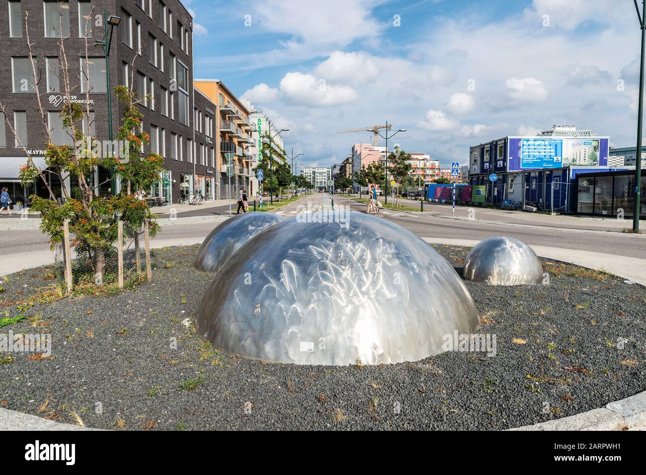 Malmö, Sweden - August 30, 2019: Modern and abstract sculpture in a ...