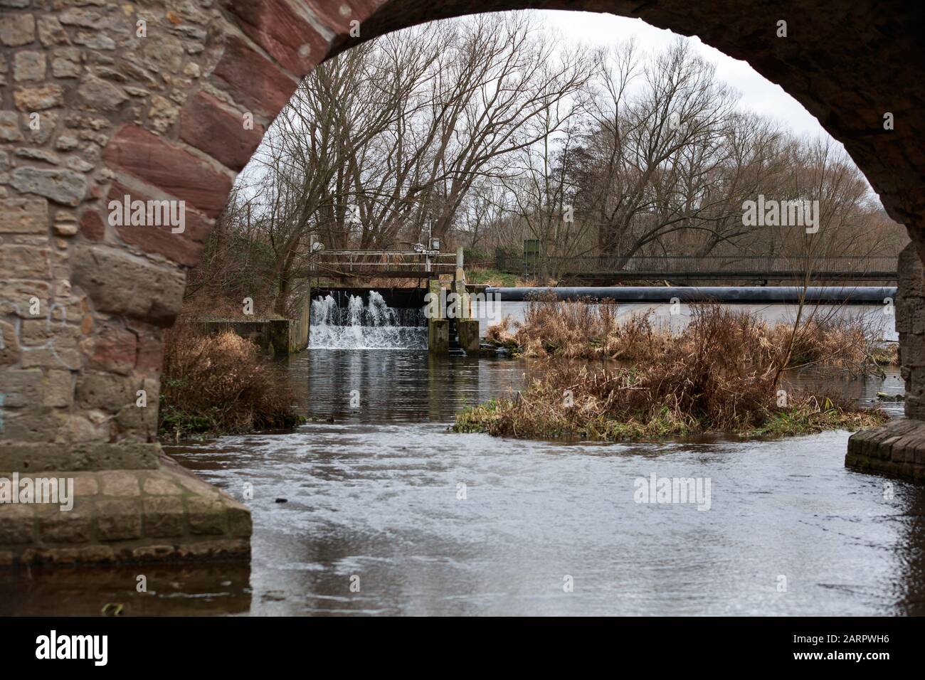hydropower plant for renewable energy, river saale in jena, germany ...
