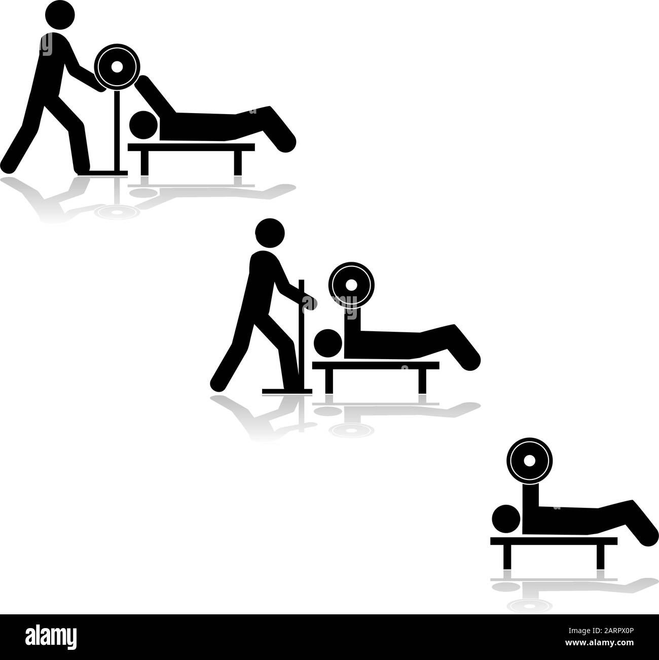 Icon illustration showing a person lifting weights with the help of ...