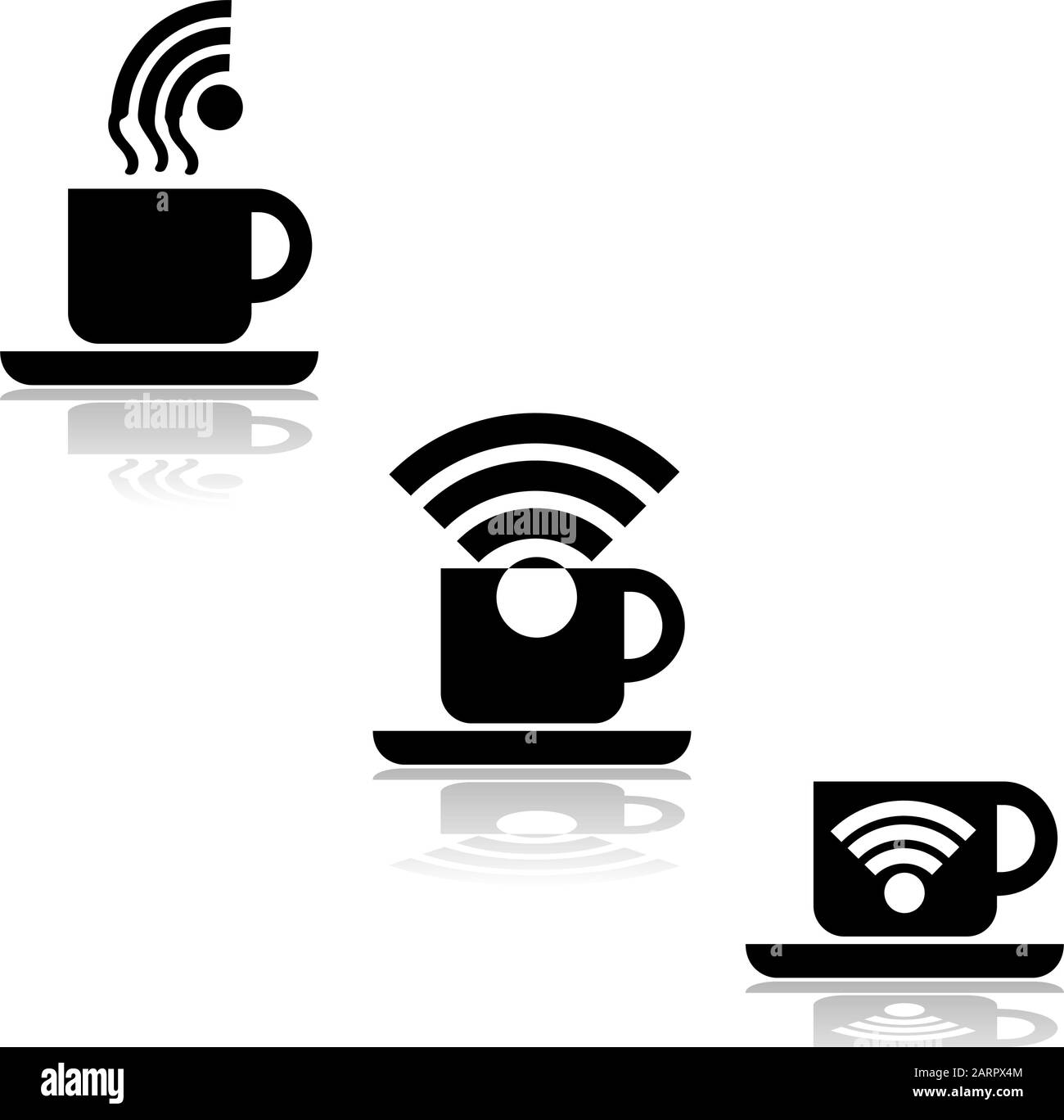 Hot coffee cup wifi sign Stock Vector Images - Alamy