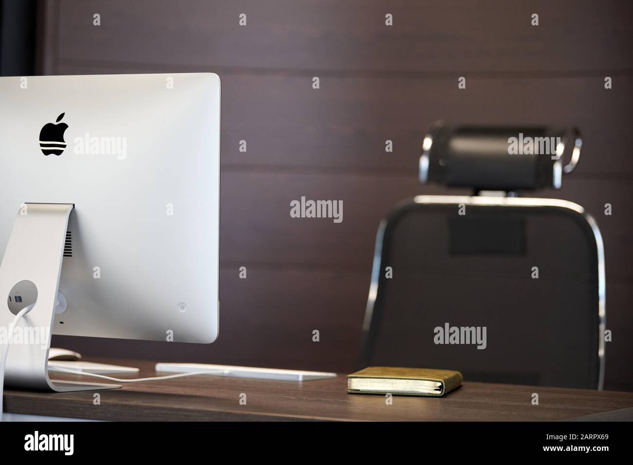 Modern workplace with Apple iMac computer. Office work place for ...