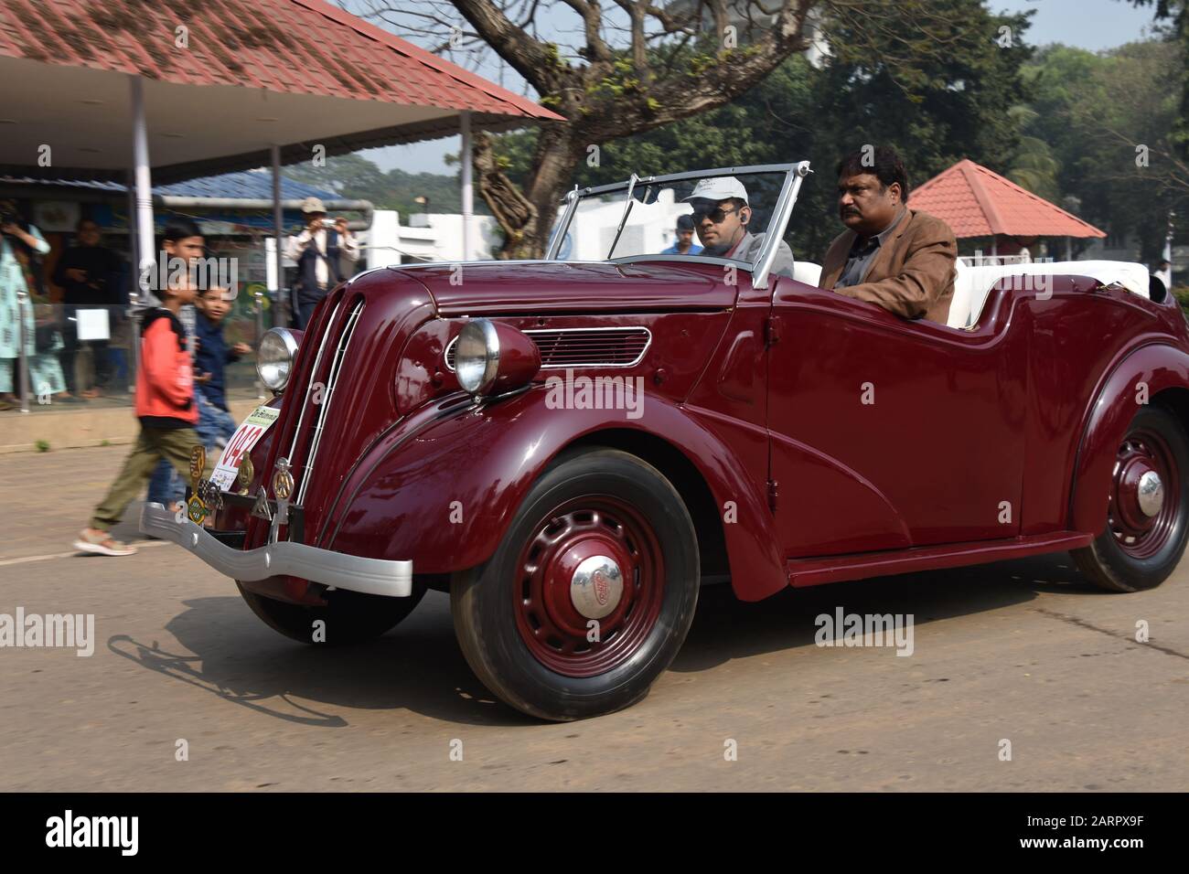 1937 Ford car with 10 hp and 4 cylinder engine. India Stock Photo - Alamy