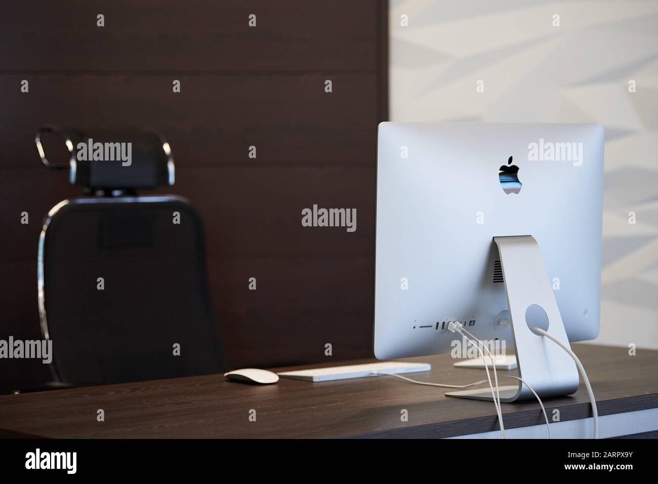 Modern workplace with Apple iMac computer. Office work place for ...