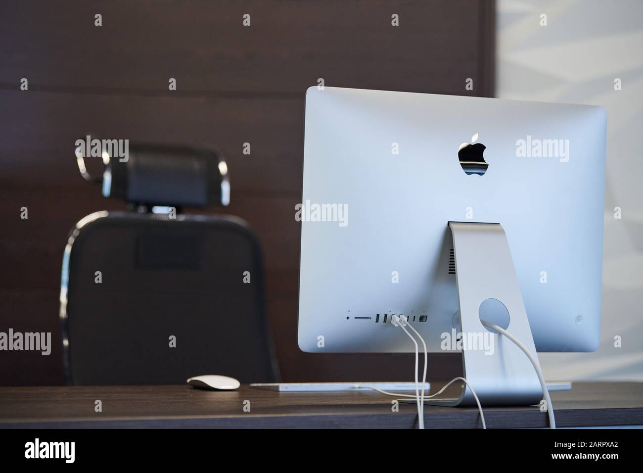 Modern workplace with Apple iMac computer. Office work place for ...
