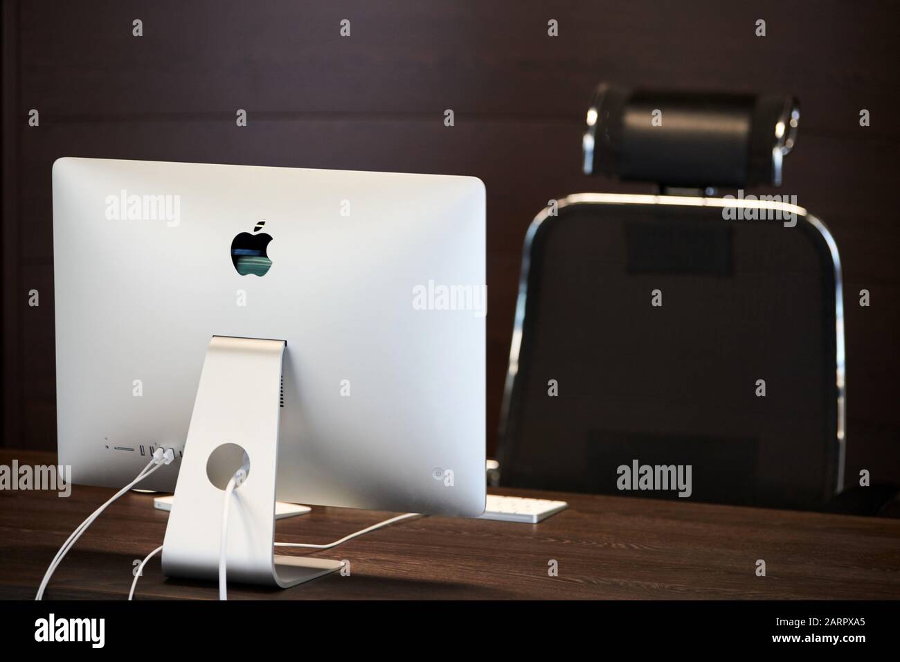 Modern workplace with Apple iMac computer. Office work place for ...