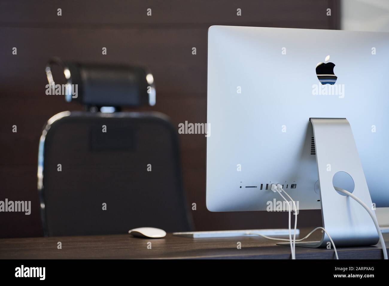 Modern workplace with Apple iMac computer. Office work place for ...
