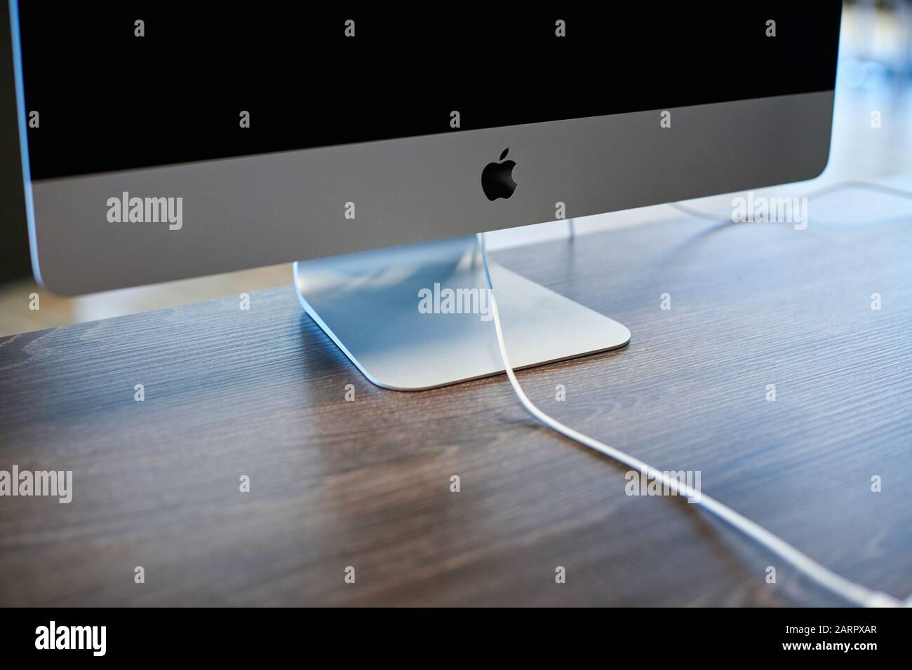 Modern workplace with Apple iMac computer. Office work place for ...