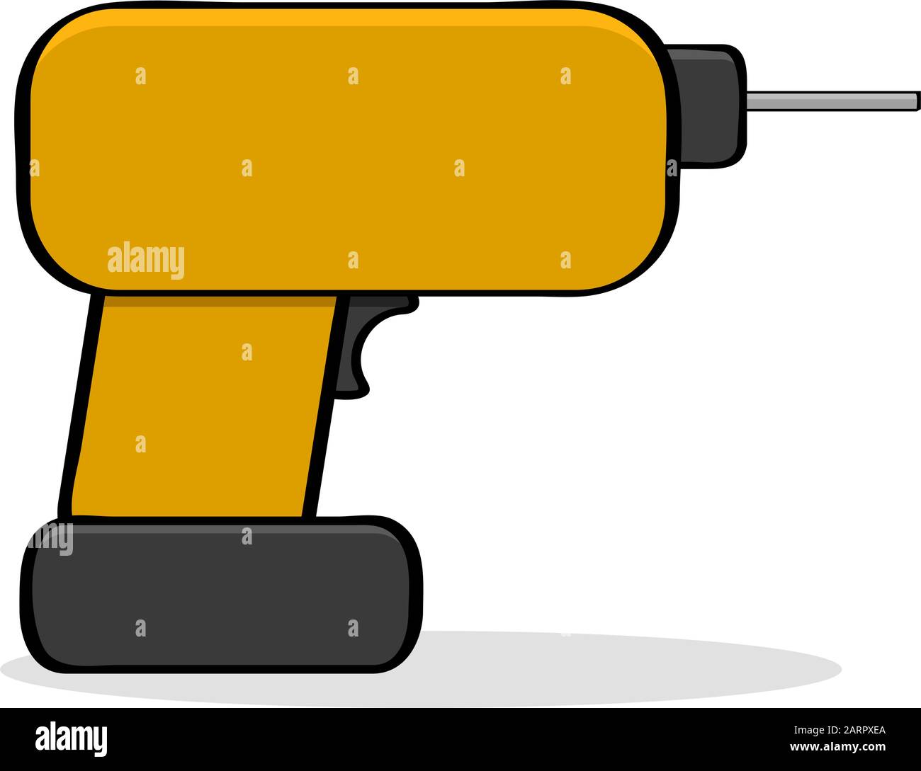 Cartoon illustration showing a portable drill tool Stock Vector Image ...