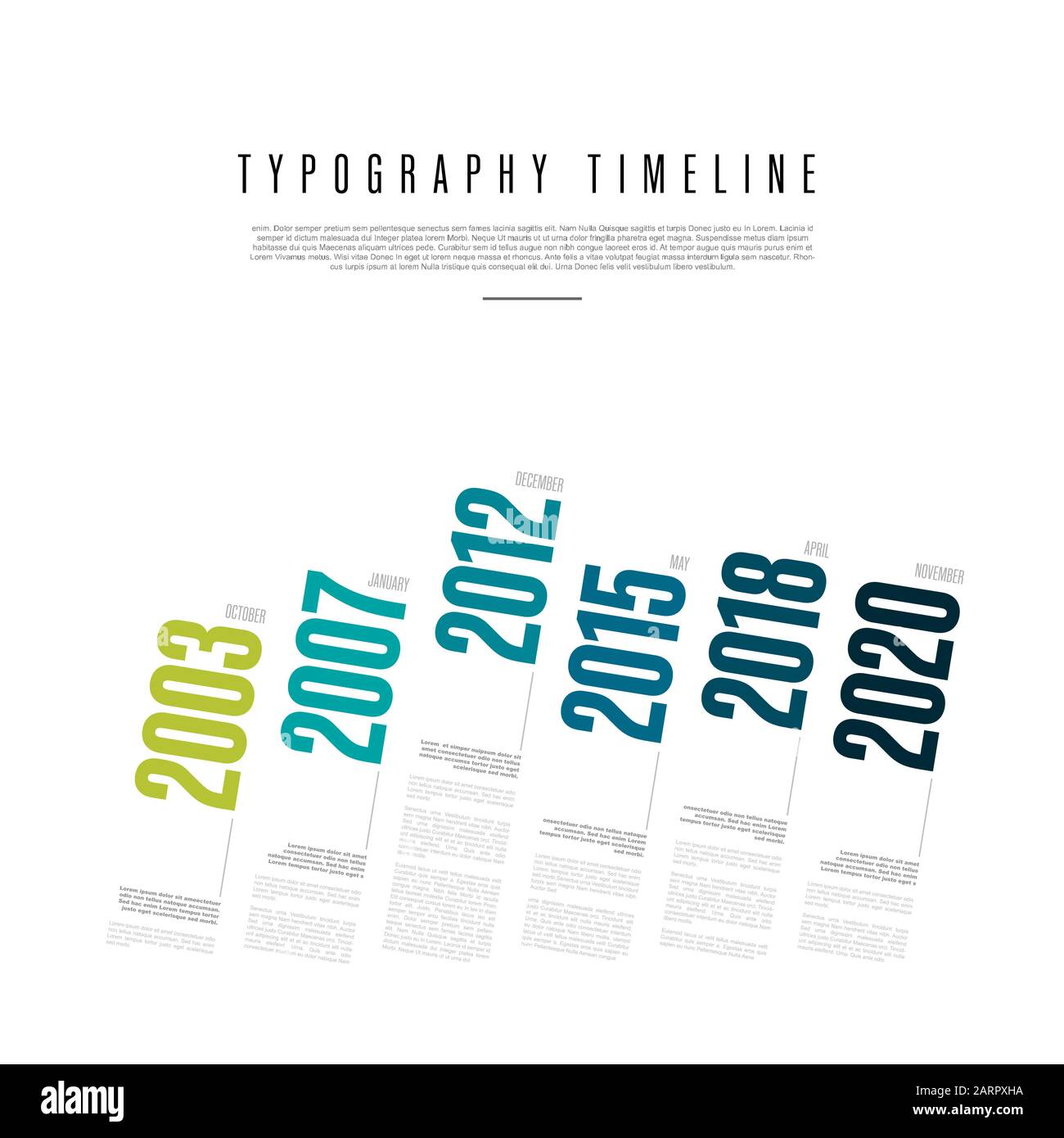 Vector Infographic typographic timeline report template with the ...