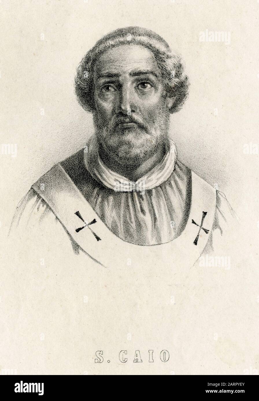 Portrait of Pope Saint Caius, lithograph 1850s Stock Photo - Alamy