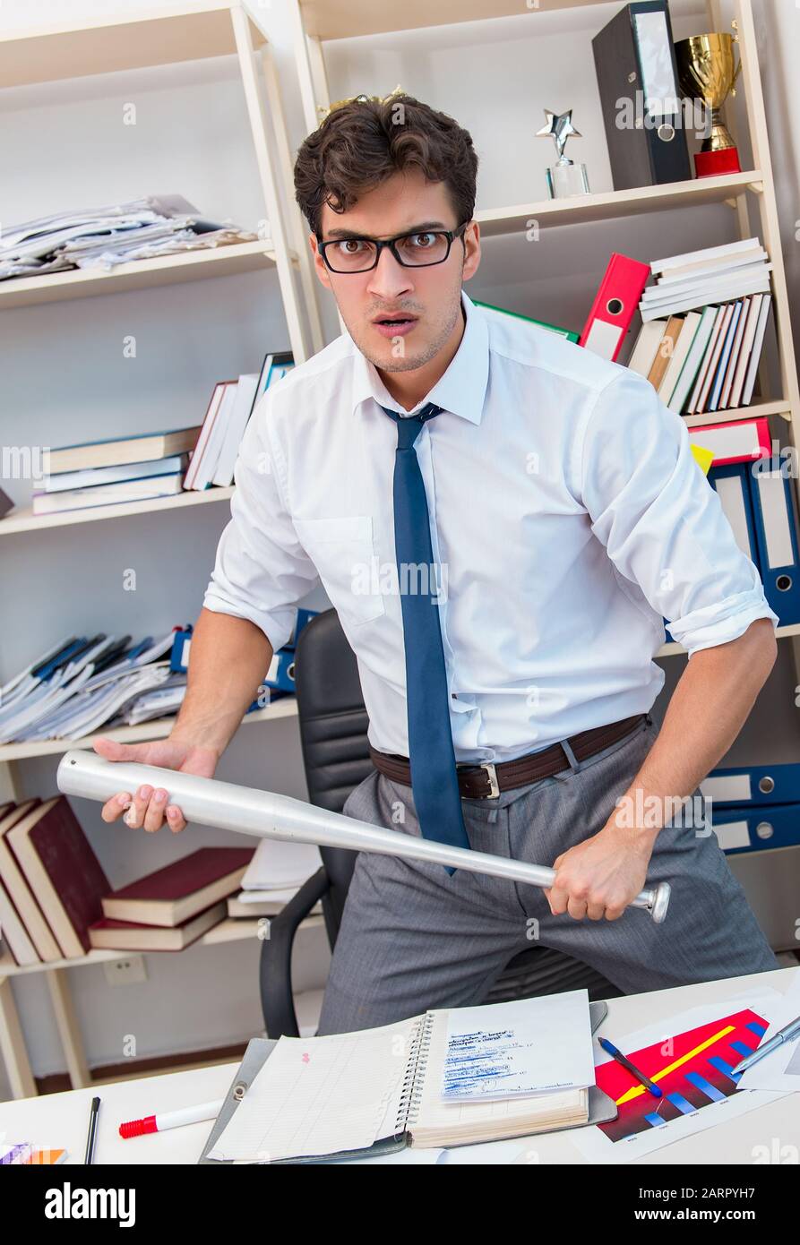 The busy frustrated businessman angry in the office Stock Photo - Alamy