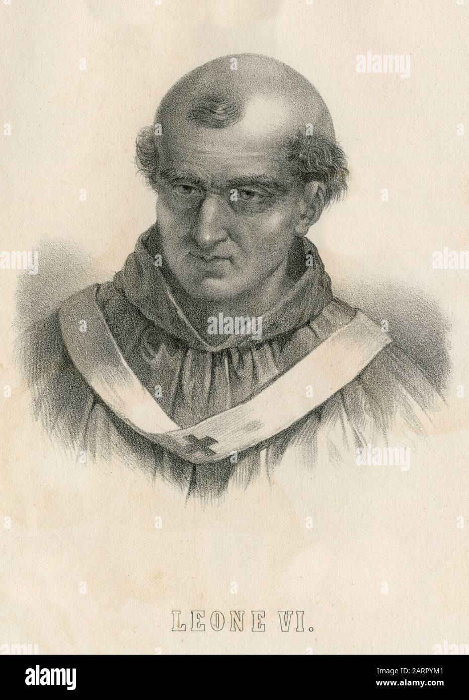 Portrait of Pope Leo VI, lithograph 1850s Stock Photo - Alamy