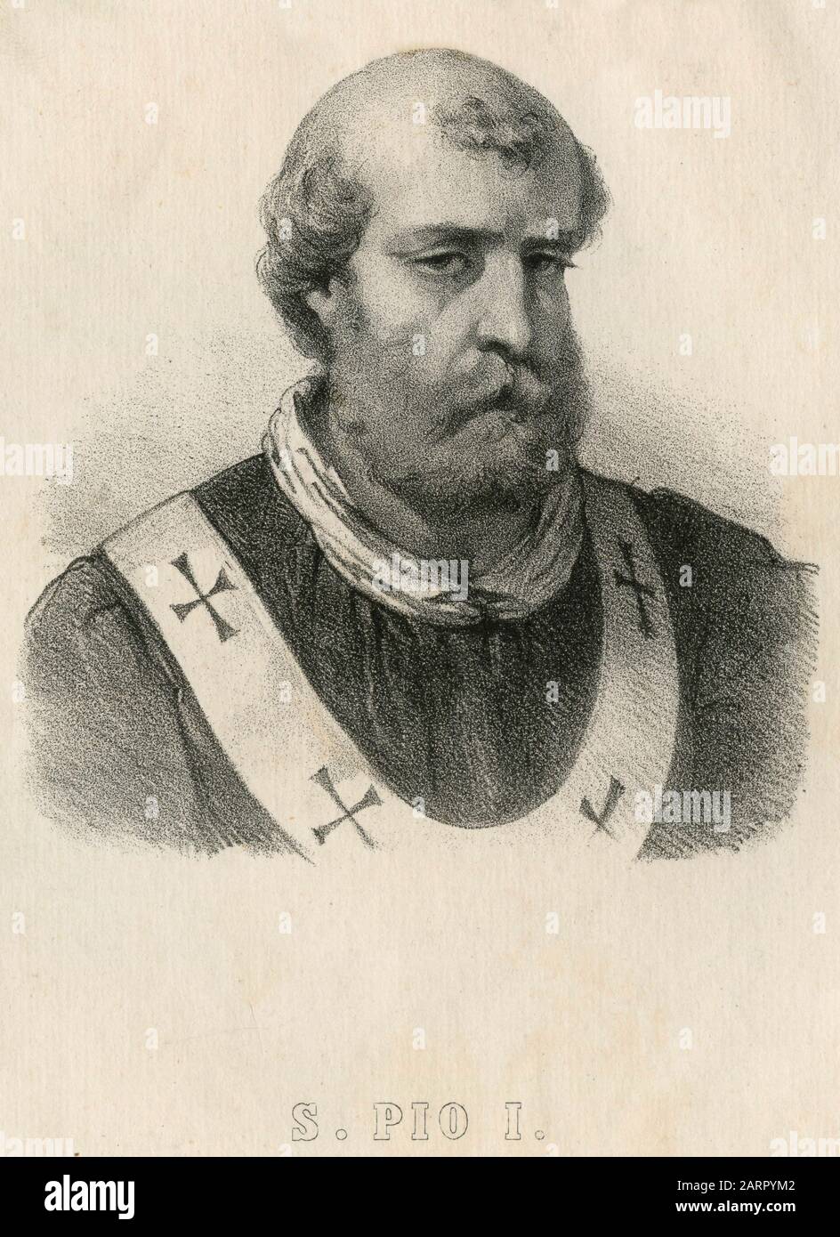 Portrait of Pope Saint Pius I, lithograph 1850s Stock Photo - Alamy