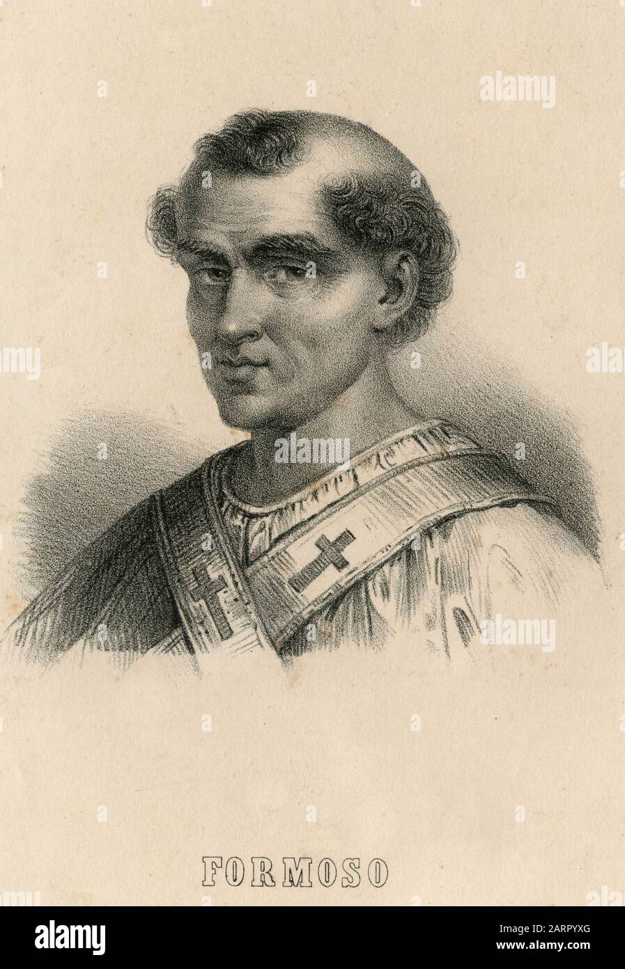 Portrait of Pope Formosus, lithograph 1850s Stock Photo - Alamy