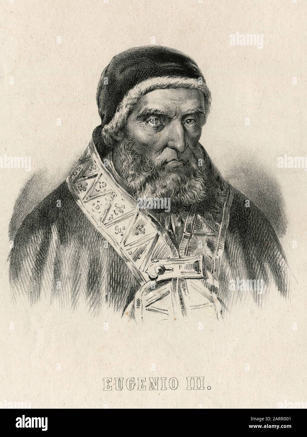 Portrait of Pope Eugene III, lithograph 1850s Stock Photo - Alamy