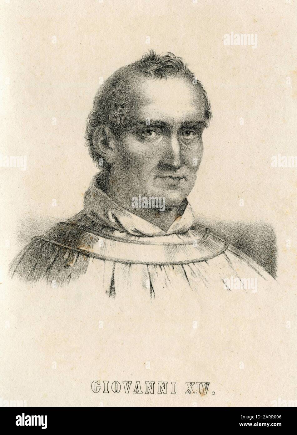 Portrait of Pope John XIV, lithograph 1850s Stock Photo - Alamy