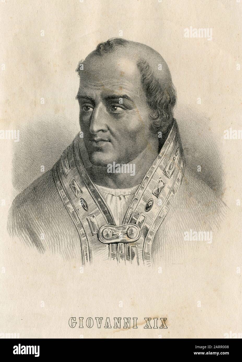 Portrait of Pope John XIX, lithograph 1850s Stock Photo - Alamy