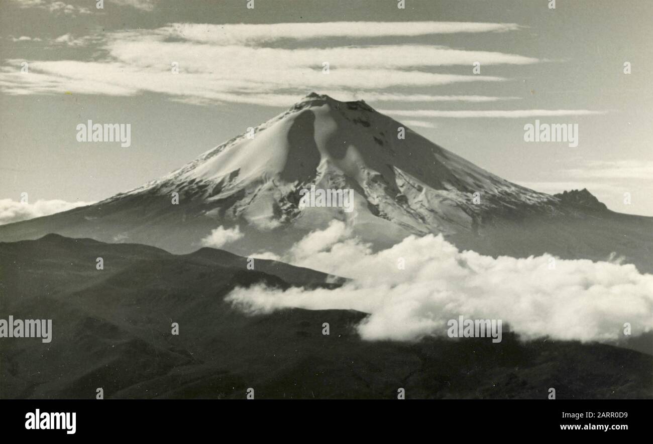 View of Cotopaxi vulcano, Ecuador 1950s Stock Photo - Alamy