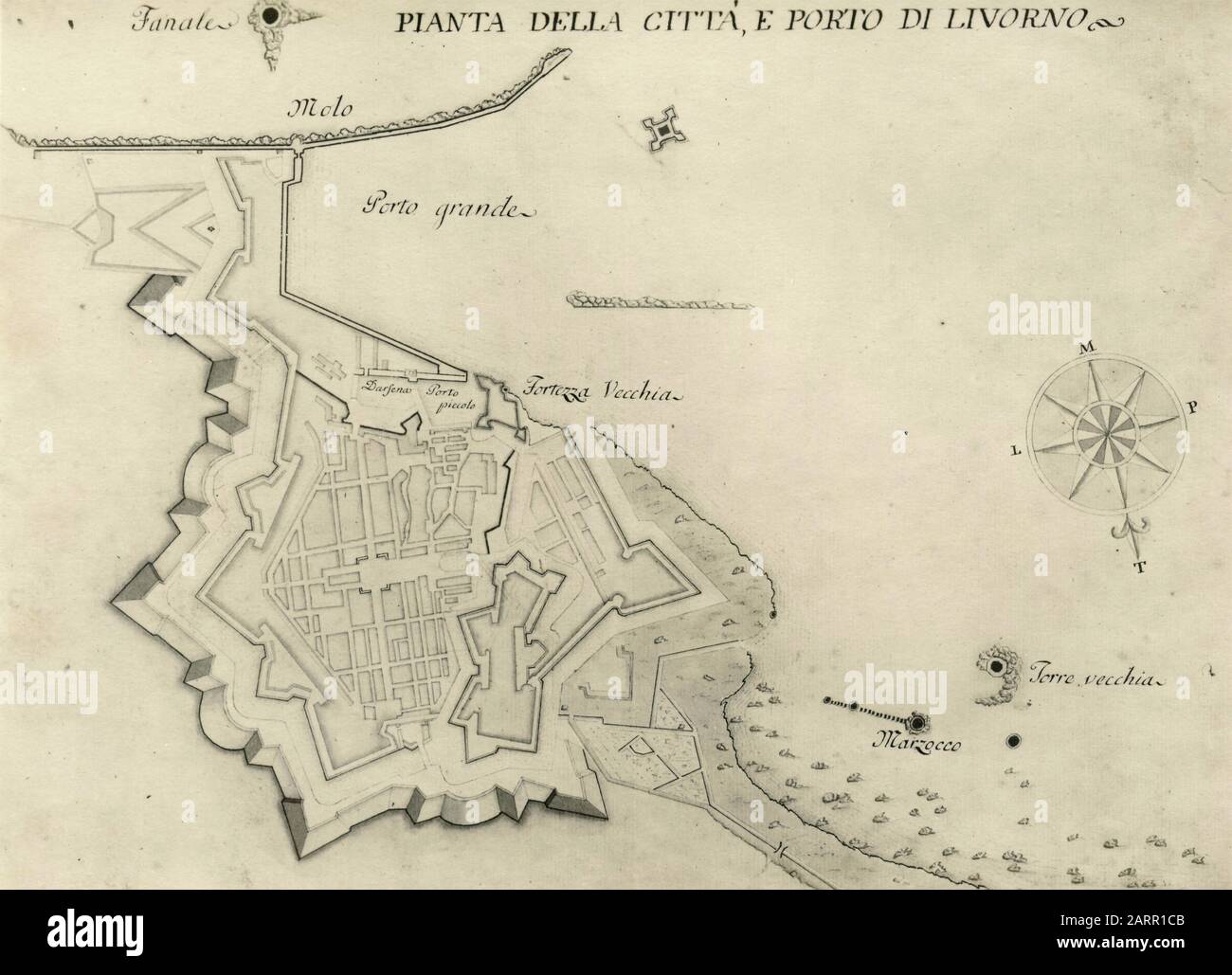 Old map of the city of Livorno, Italy 1920s Stock Photo - Alamy