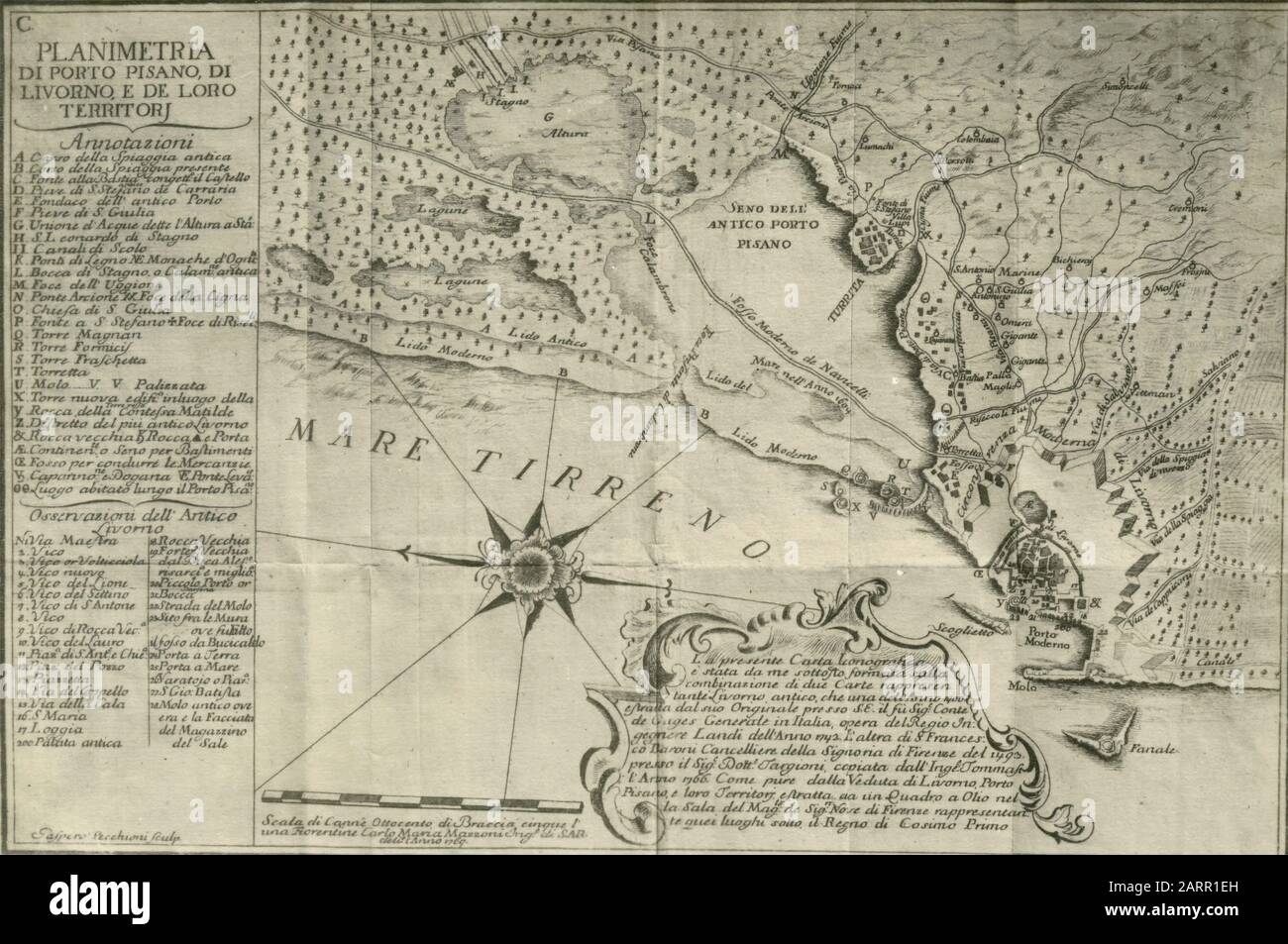 Old map of the city of Livorno, Italy 1920s Stock Photo - Alamy